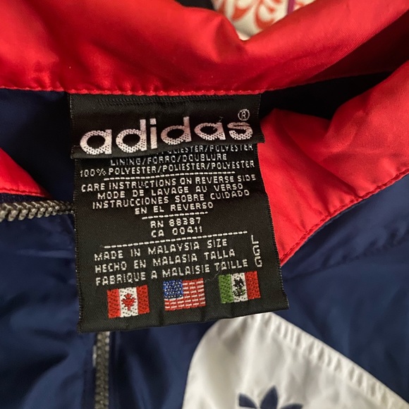 adidas | Jackets & Coats | Vintage Adidas Red White Blue Drawstring ...
